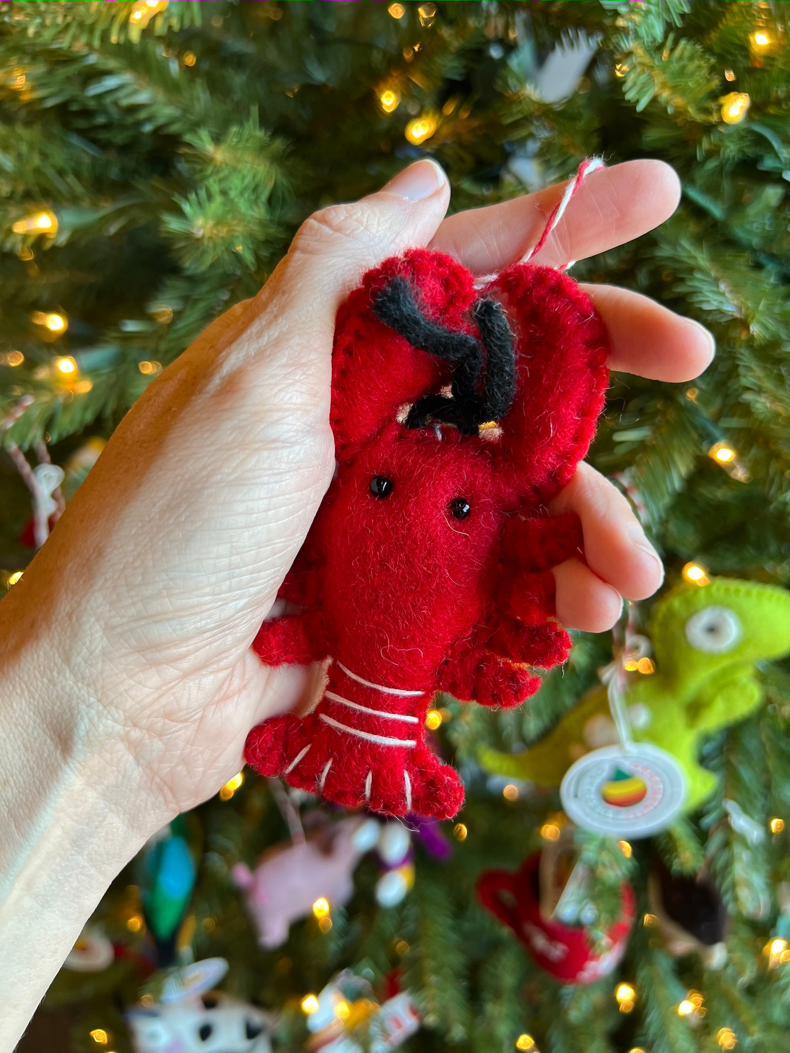 Lobster Christmas Ornament - Felt Wool Fair Trade and Handmade in Nepal ...