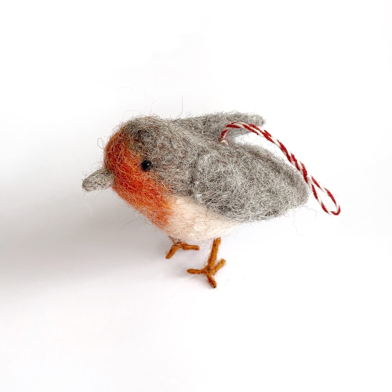 Tufted Bird Christmas Ornament Fair Trade Robin Handmade in - Etsy