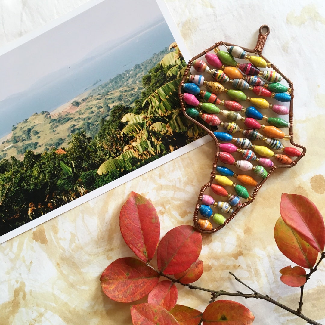 Africa Ornament, Paper Bead Fair Trade Recycled - Etsy