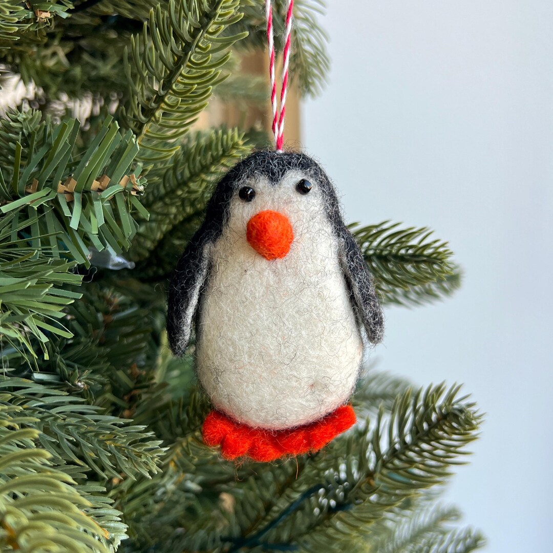 Penguin Tufted Wool Ornament Handmade Fair Trade From Nepal - Etsy
