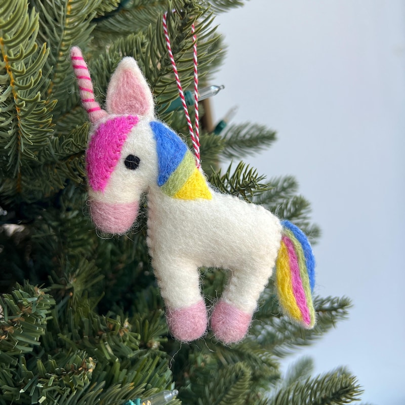 Felted Ornaments Unicorn - Etsy