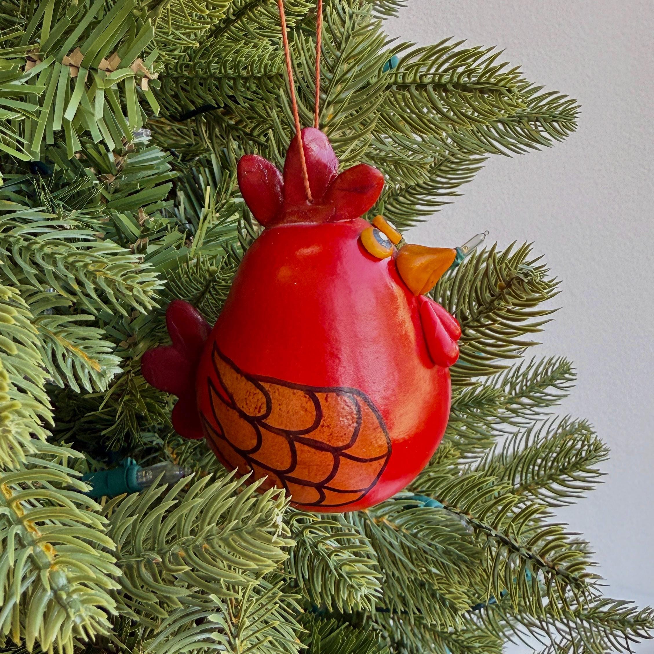 Chicken Gourd Ornament, Handmade Fair Trade Christmas Decor From Peru ...