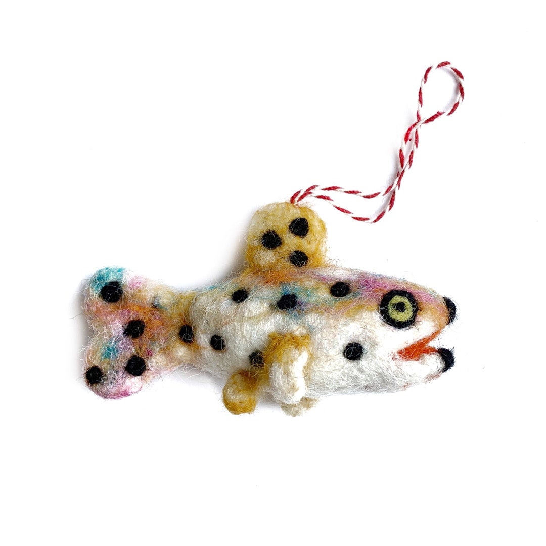 Trout Fish Ornament - Fair Trade Felt Wool Christmas Decor Handmade in ...