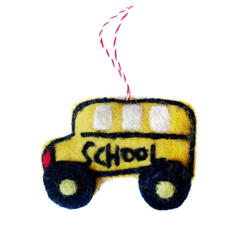 Felt School Bus Ornament Wool Fair Trade Handmade Christmas - Etsy
