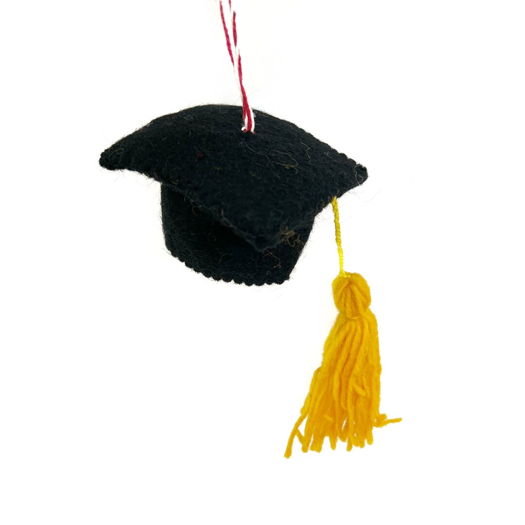 Graduation Cap Ornament Felt Wool Fair Trade Christmas Decor Handmade ...