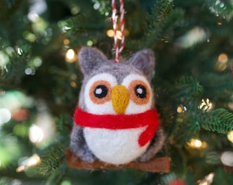 Snowman Christmas Ornament Tufted Wool Handmade Fair Trade | Etsy