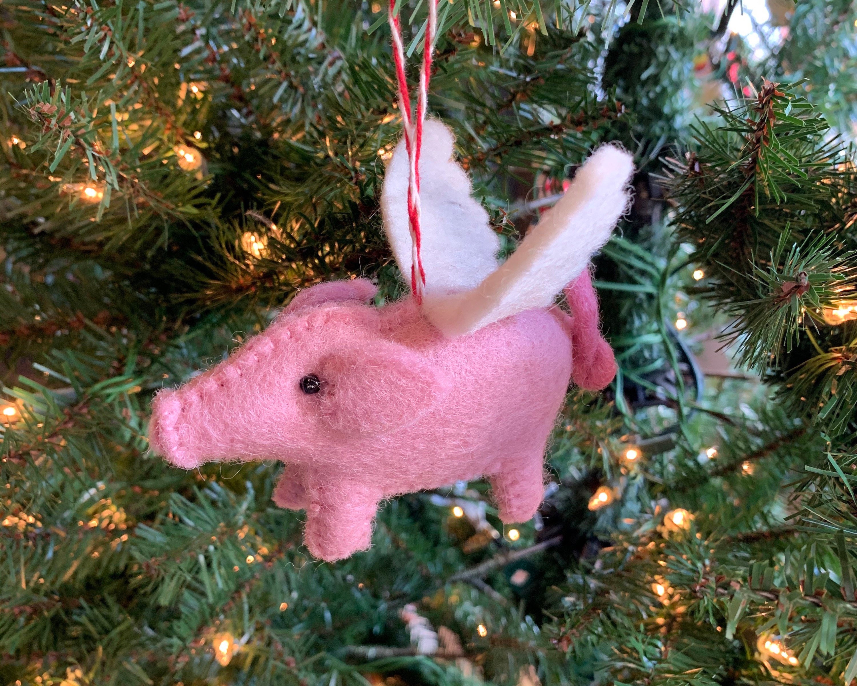 Flying Pig Ornament Felt Wool Fair Trade Handmade Christmas - Etsy