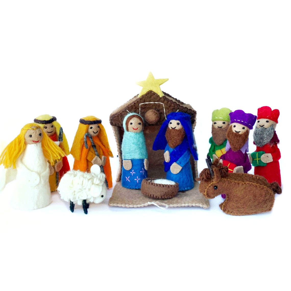 Colorful Felt Nativity Set Handmade Fair Trade Christmas - Etsy
