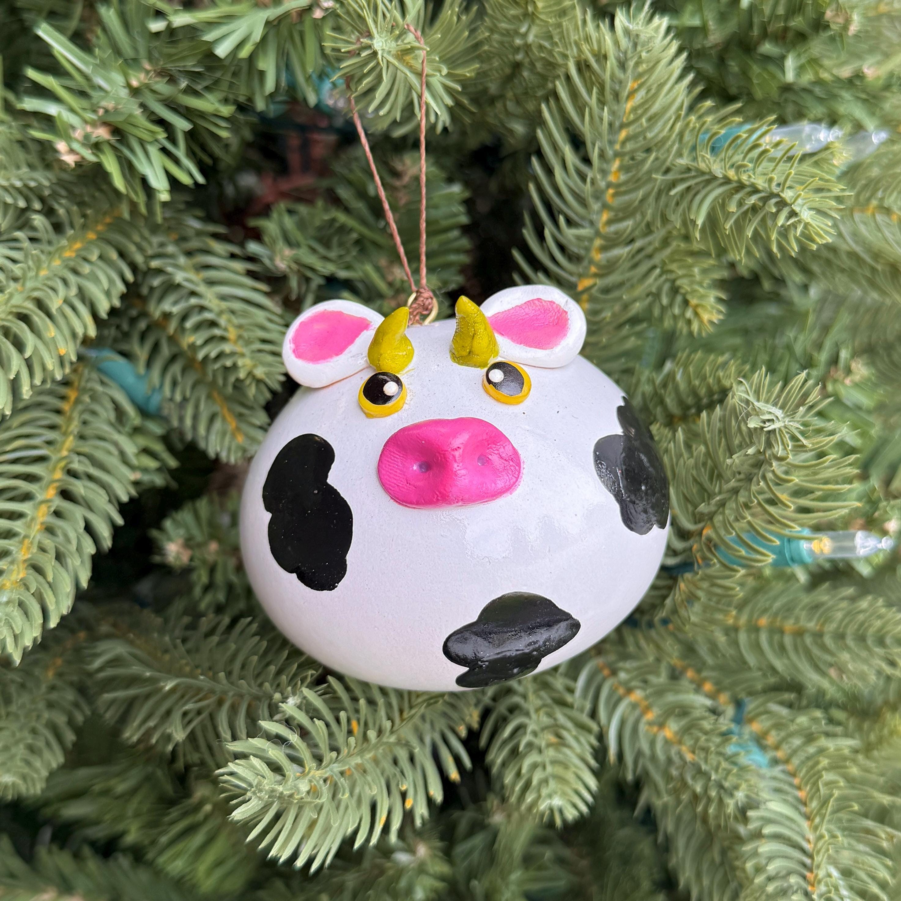 Cow Gourd Ornament, Handmade Fair Trade Christmas Decor From Peru - Etsy