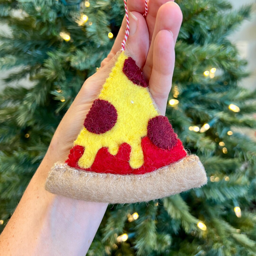 Pizza Ornament - Felt Wool Fair Trade Christmas Decor Handmade in Nepal ...