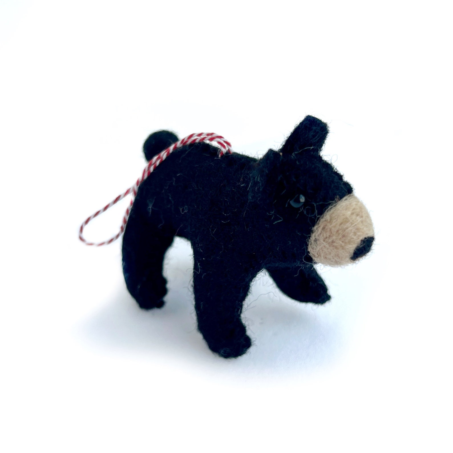 Black Bear Ornament - Felt Wool Fair Trade Christmas Decor Handmade in ...