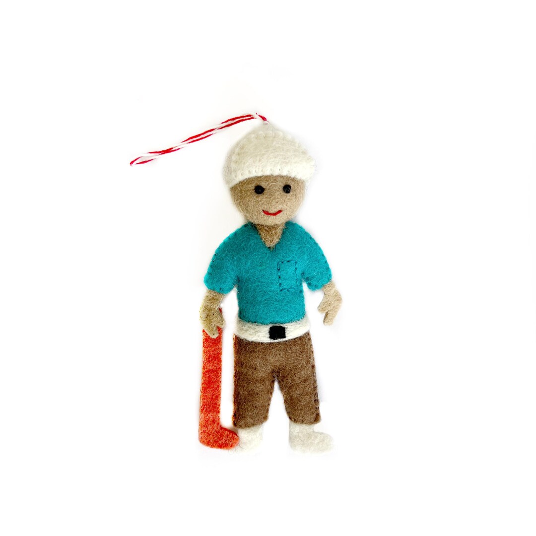Golfer Christmas Ornament - Felt Wool Fair Trade Holiday Decor Handmade ...