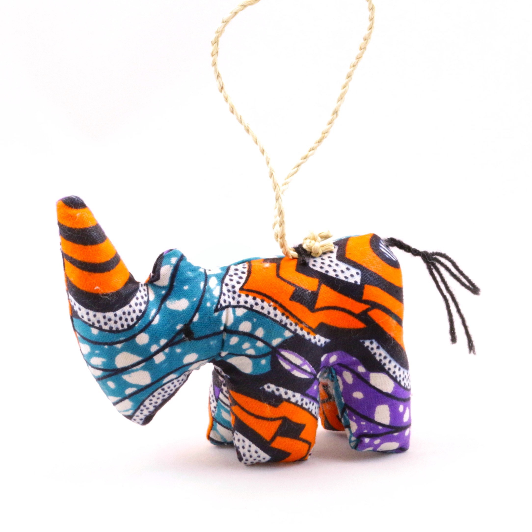 Stuffed Rhino Christmas Ornament Handmade Fair Trade in | Etsy