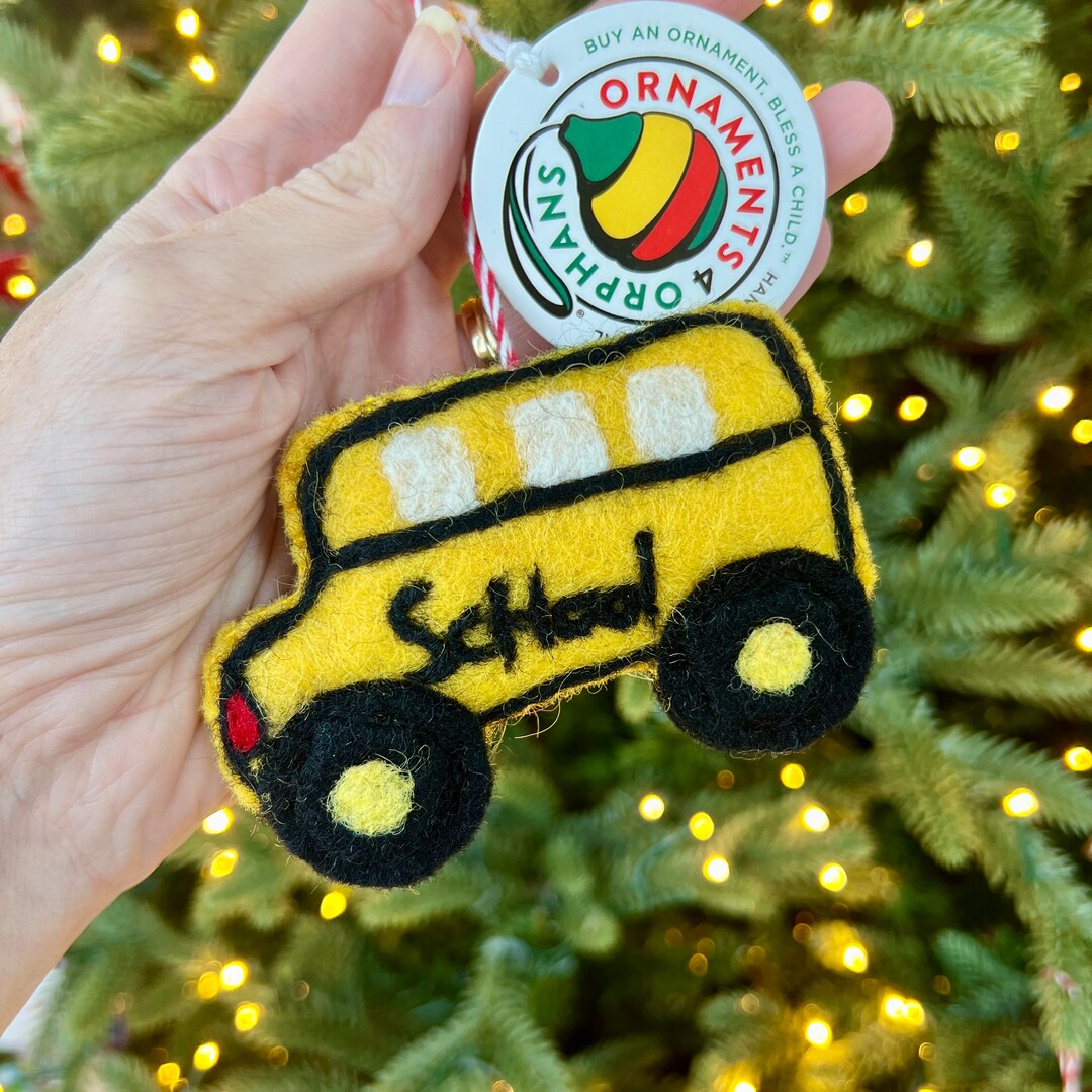 Felt School Bus Ornament - Wool Fair Trade Handmade Christmas Nepal - Etsy