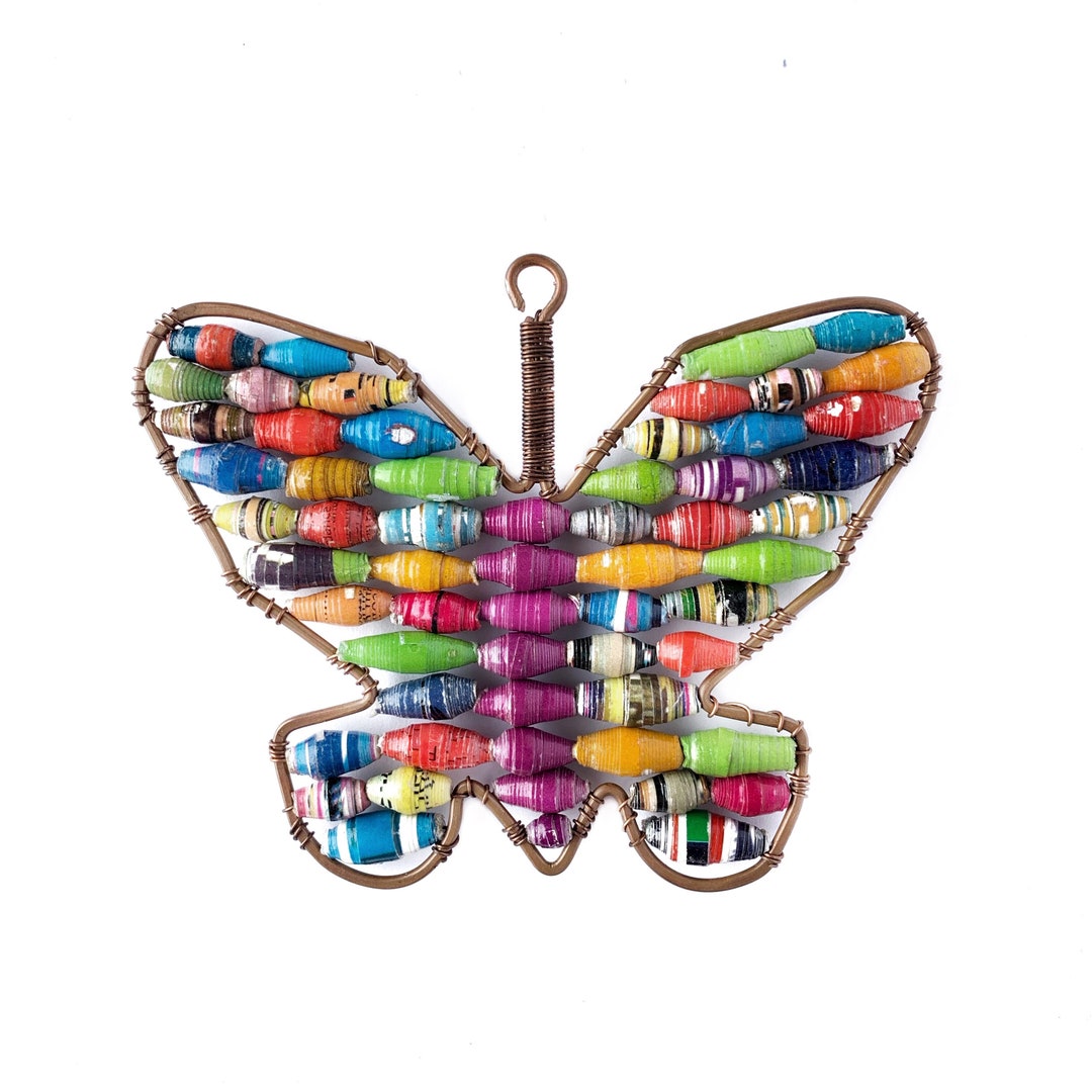 Butterfly Christmasornament - Fair Trade Recycled Paper Beads Handmade ...