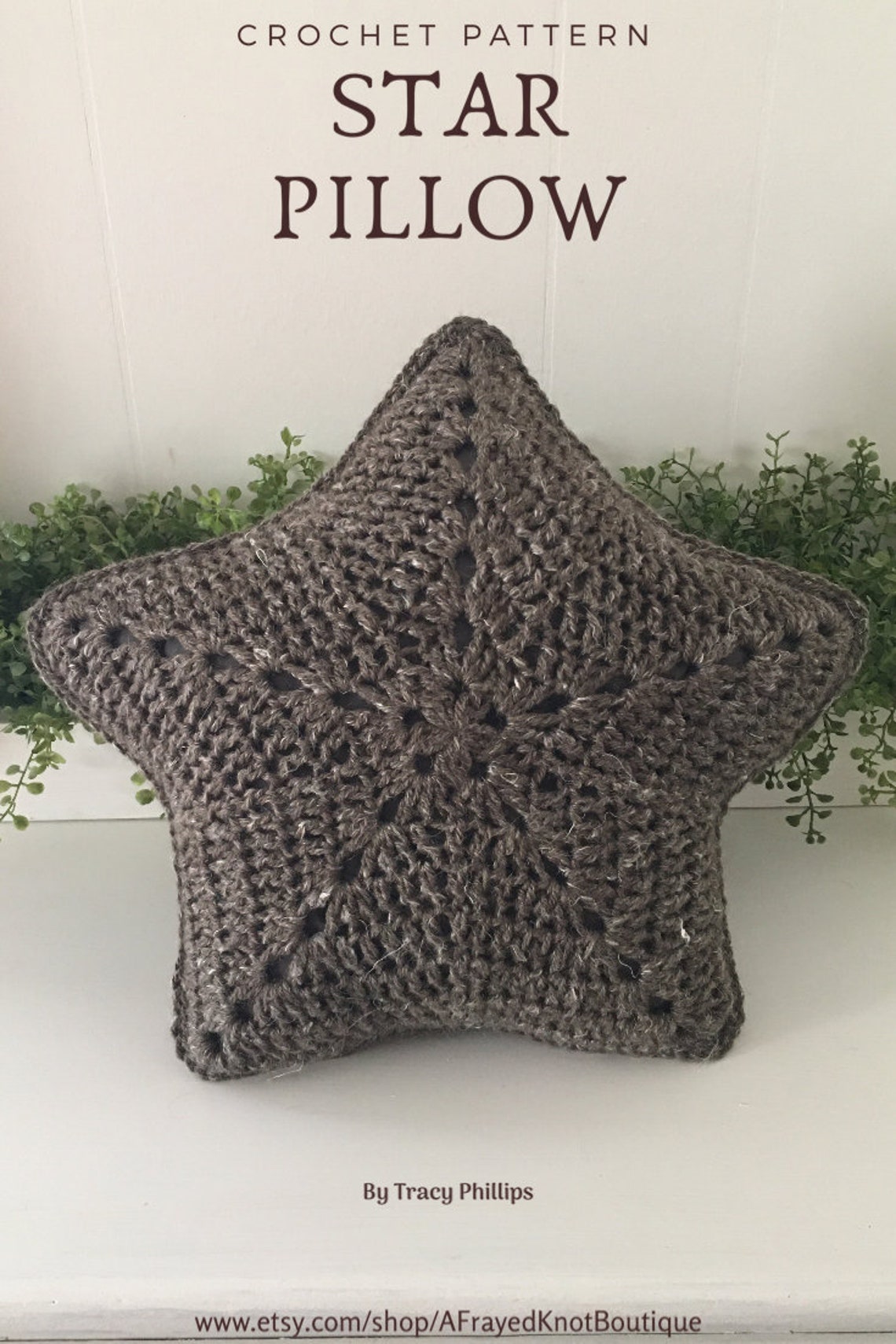 Star Pillow Crochet Pattern Throw Pillow Farmhouse Decor | Etsy