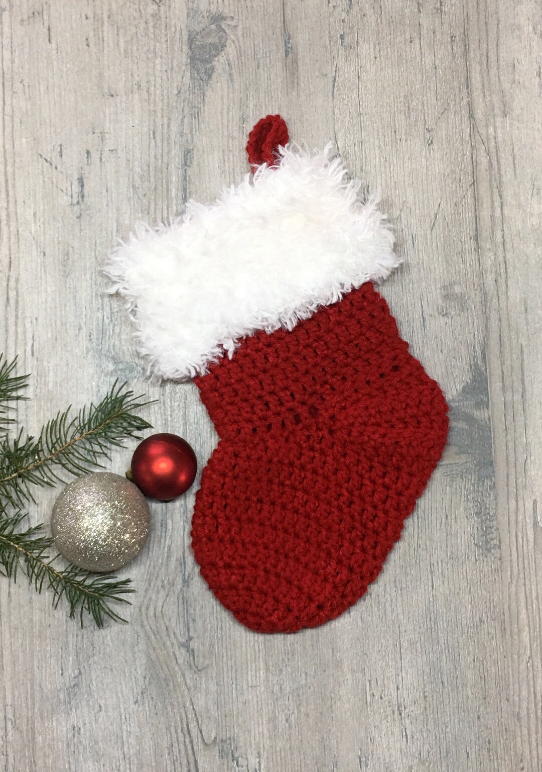 Crochet Christmas Stocking Pattern/ Christmas Decor/ Rustic Stocking ...