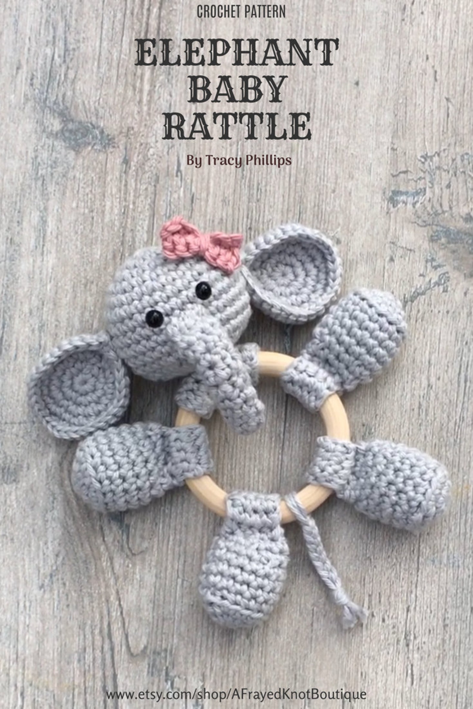 Elephant Baby Rattle Crochet PATTERN Baby Toy Teether Pattern Infant ...