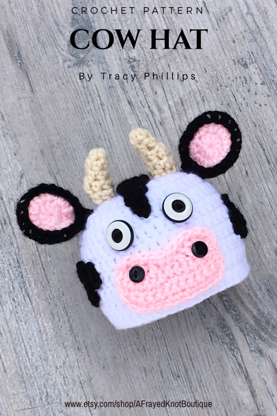 Cow Hat Crochet Pattern, Newborn-12 Months (PDF Pattern) - Etsy