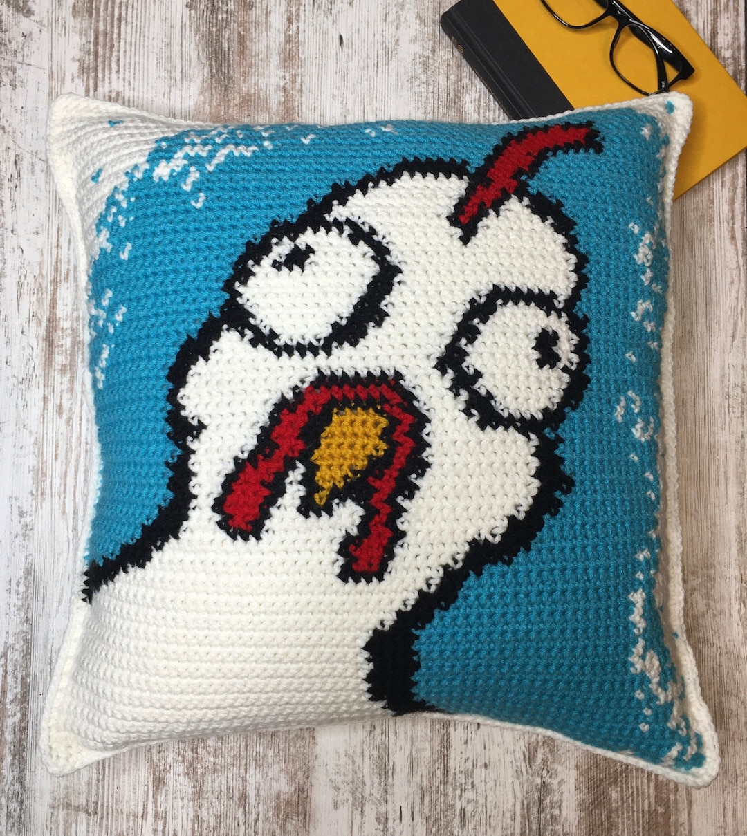 Chicken Pillow Crochet Pattern With Graph- Pillow Cover- Statement ...
