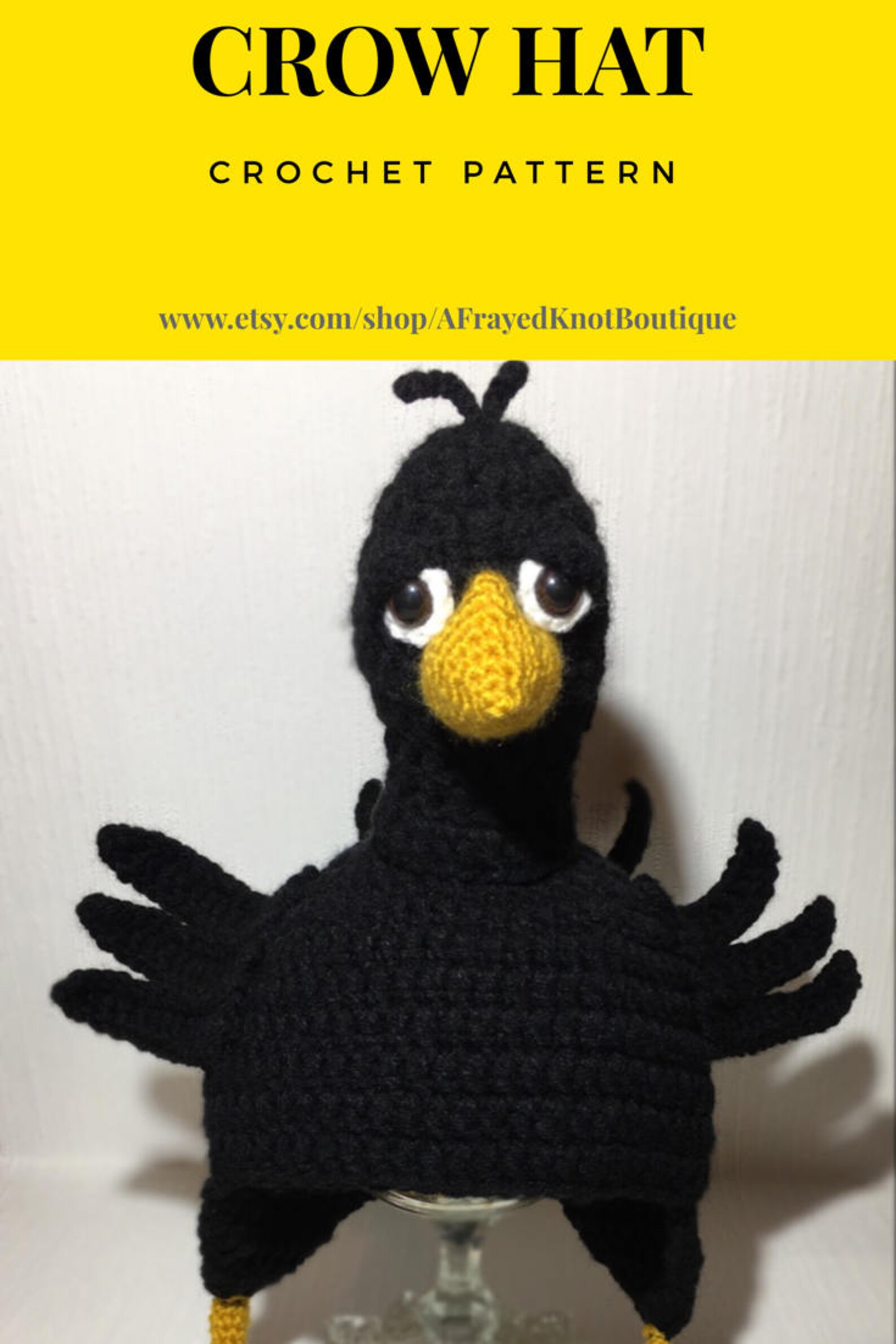 Crochet Pattern Crow Hat/ Pattern Crow Hat/ Crow Hat Crochet - Etsy