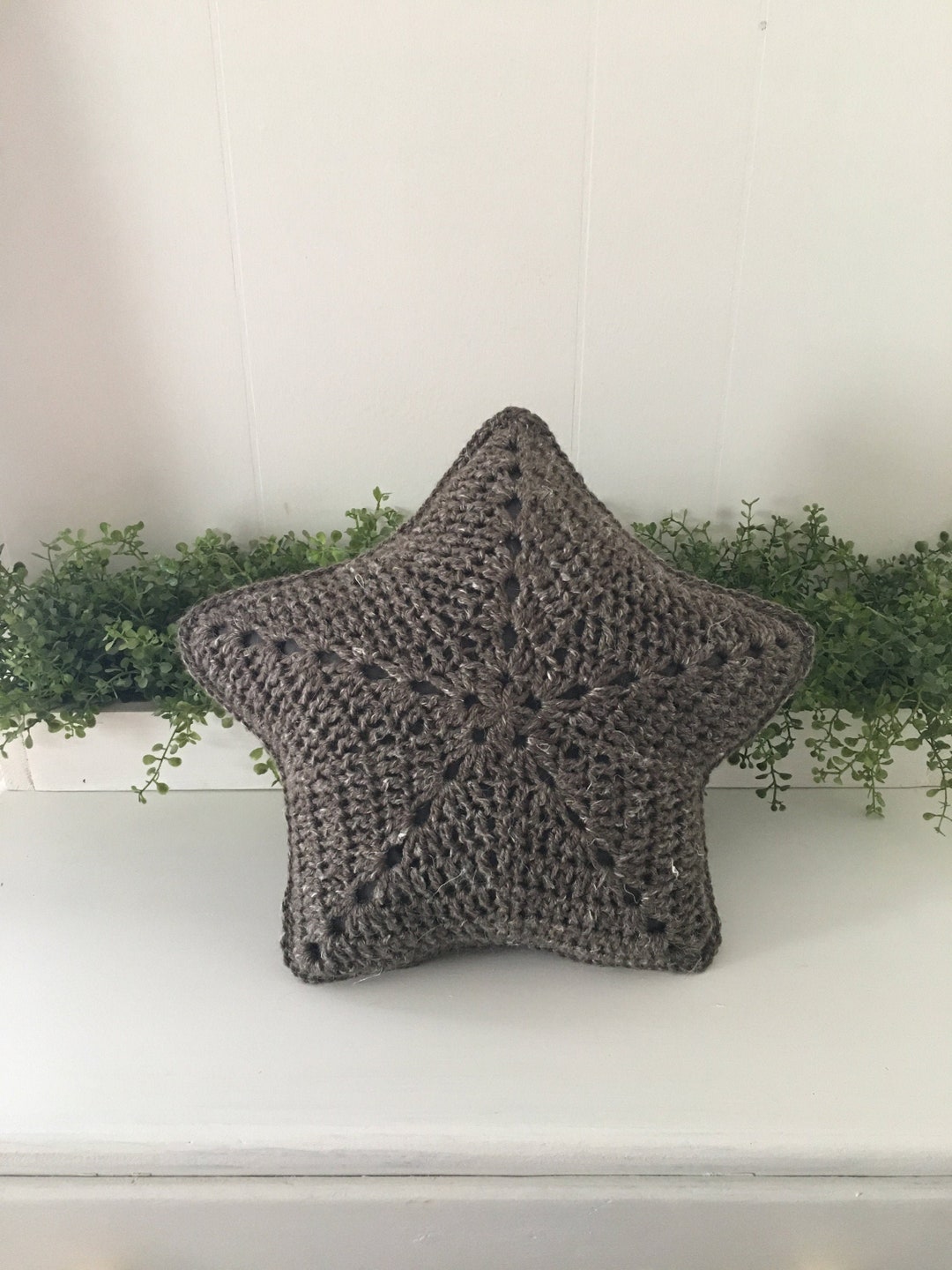 Star Pillow Crochet Pattern- Throw Pillow- Farmhouse Decor- Shabby Chic ...