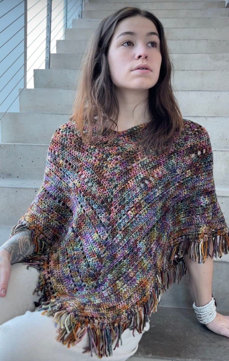 Boho Poncho Crochet Pattern Etsy