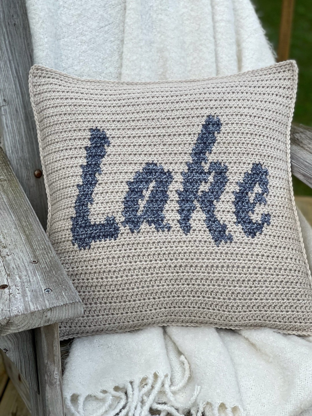 Lake Pillow Crochet Pattern With Graph- Pillow Cover- Statement Pillow ...