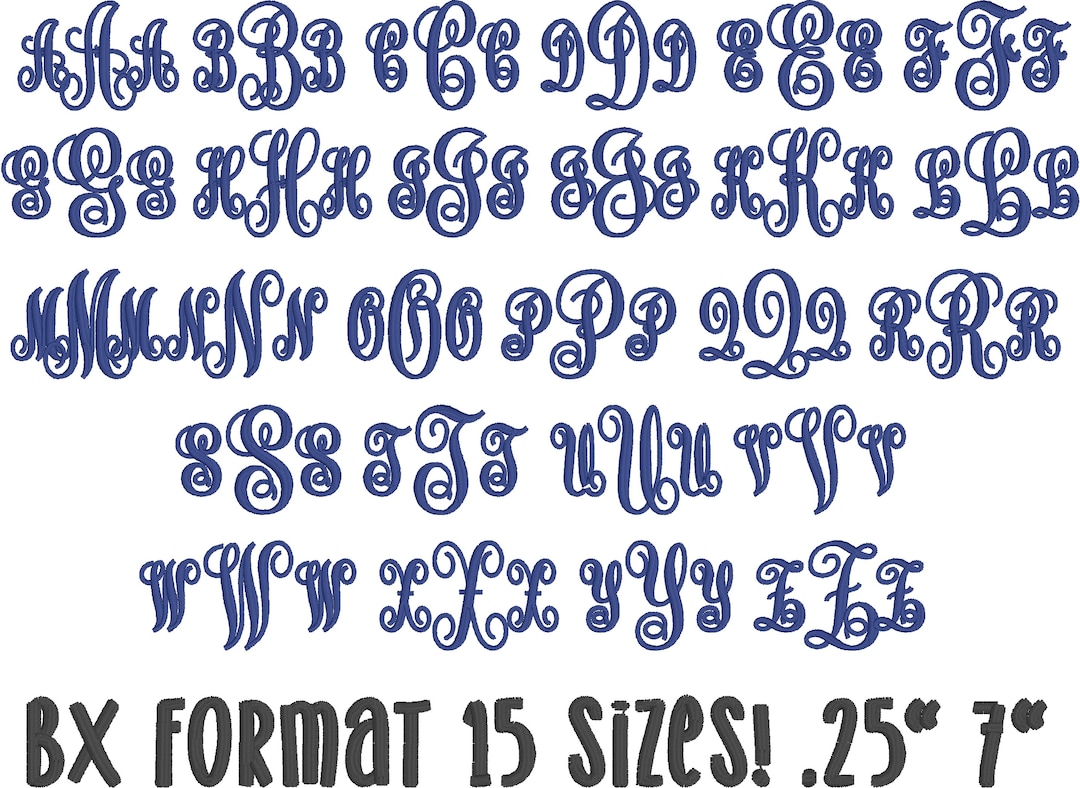 Vine Embroidery Font - Etsy