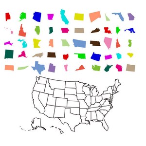 50 States Cut File, USA Cut File, United States of America - Etsy