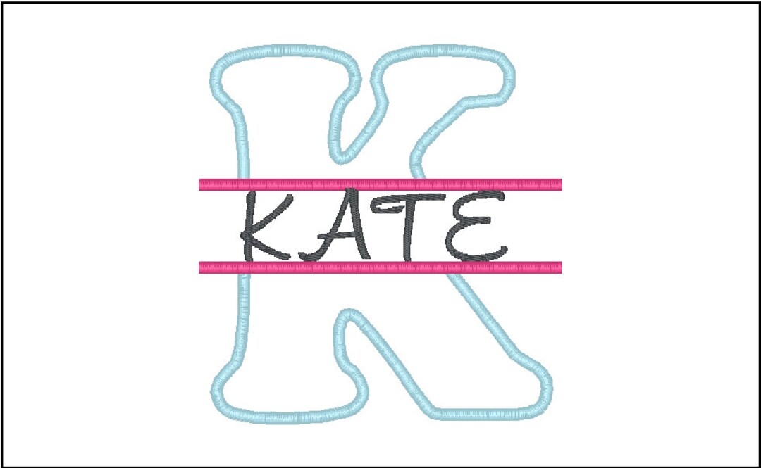 Embroidery Font, Split Monogram Applique Font - Etsy