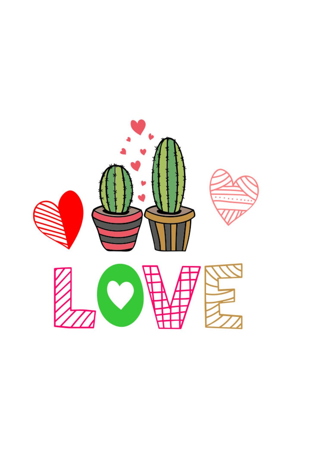 Cactus Valentine, Love, Cactus, PNG SVG Cut File - Etsy