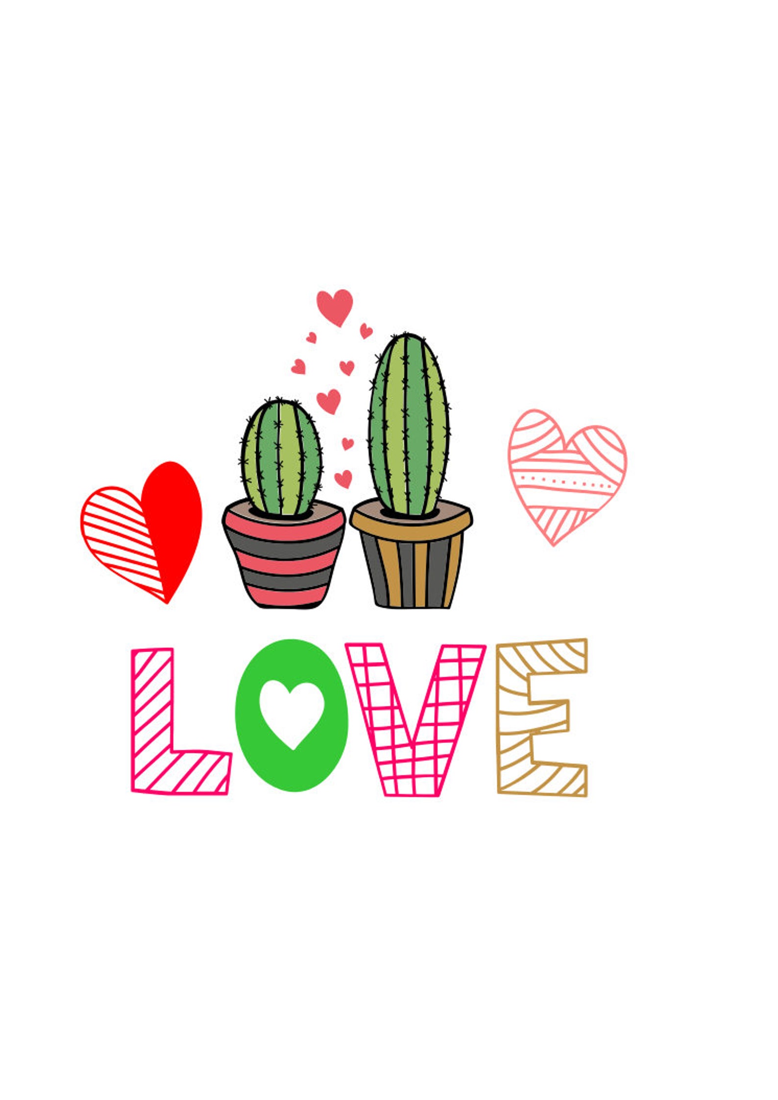 Cactus Valentine Love Cactus PNG SVG Cut File | Etsy