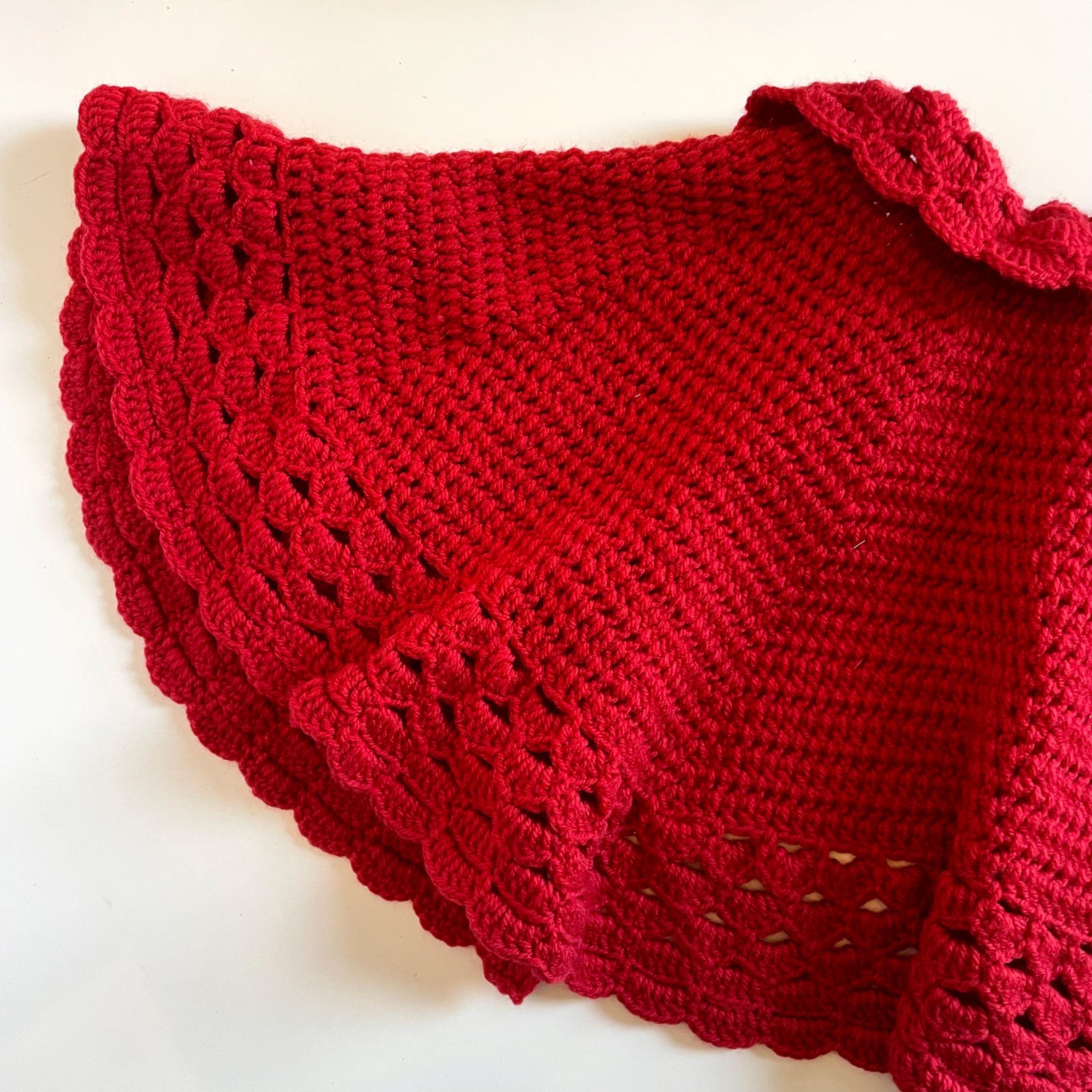 Handmade Crochet Red Sweater Cape • See Measurements - Etsy