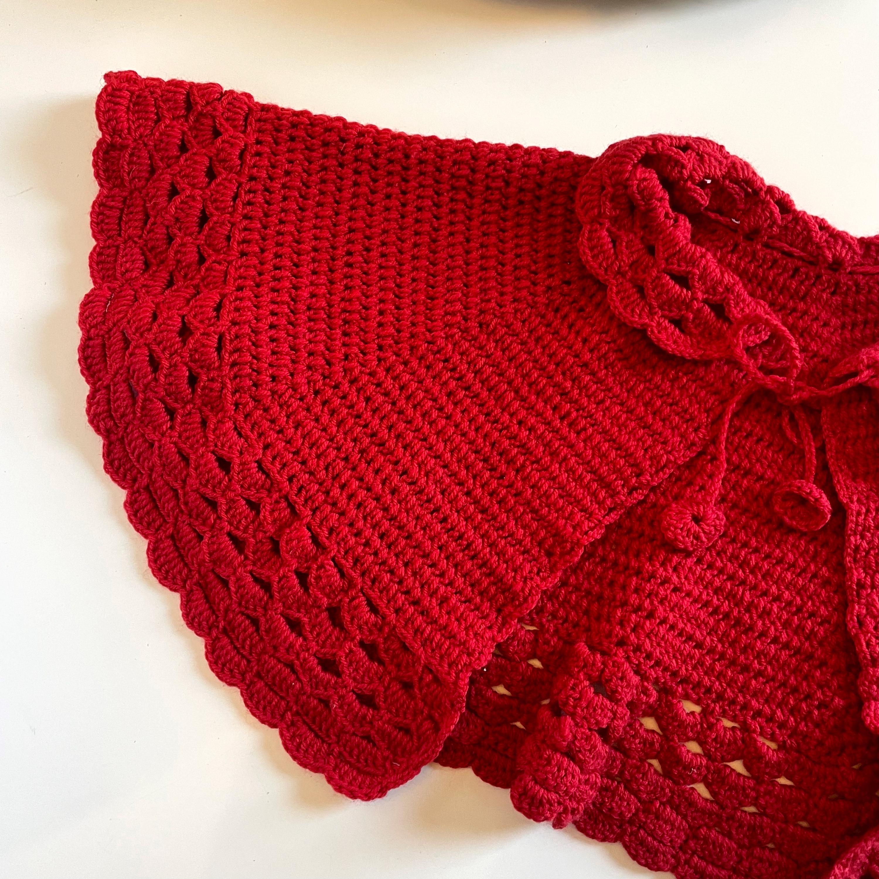 Handmade Crochet Red Sweater Cape • See Measurements - Etsy