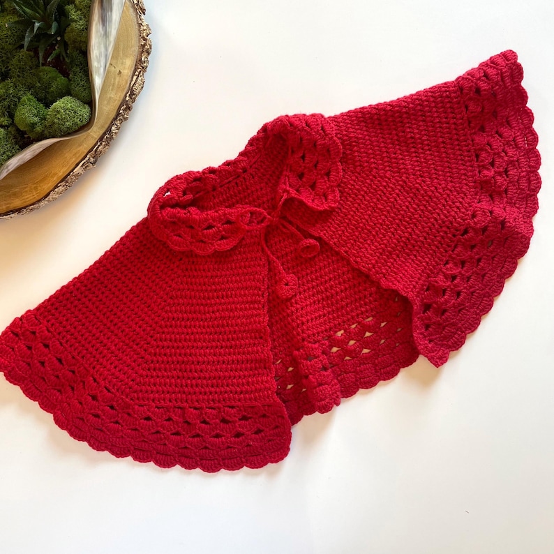 Handmade Crochet Red Sweater Cape • See Measurements - Etsy