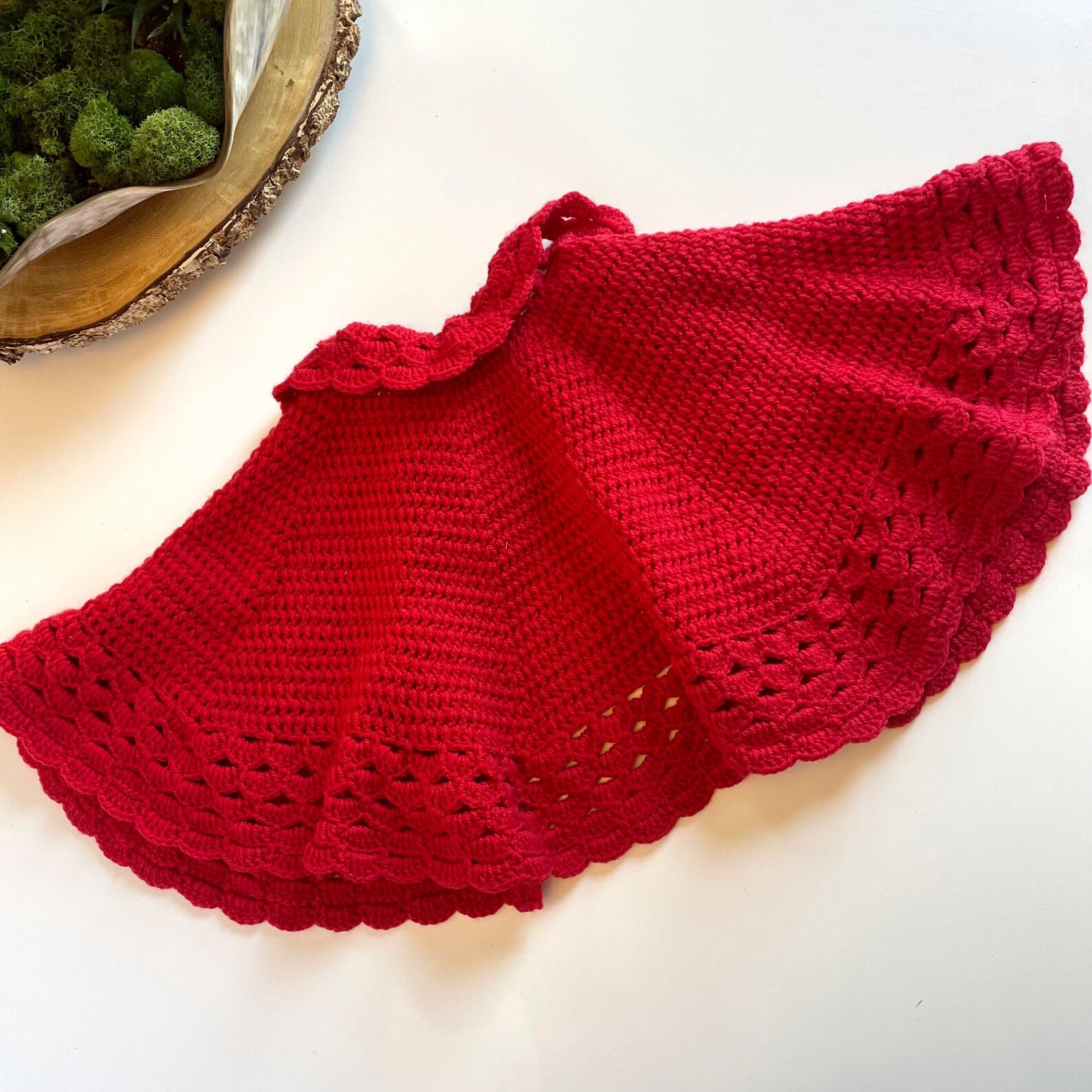 Handmade Crochet Red Sweater Cape • See Measurements - Etsy