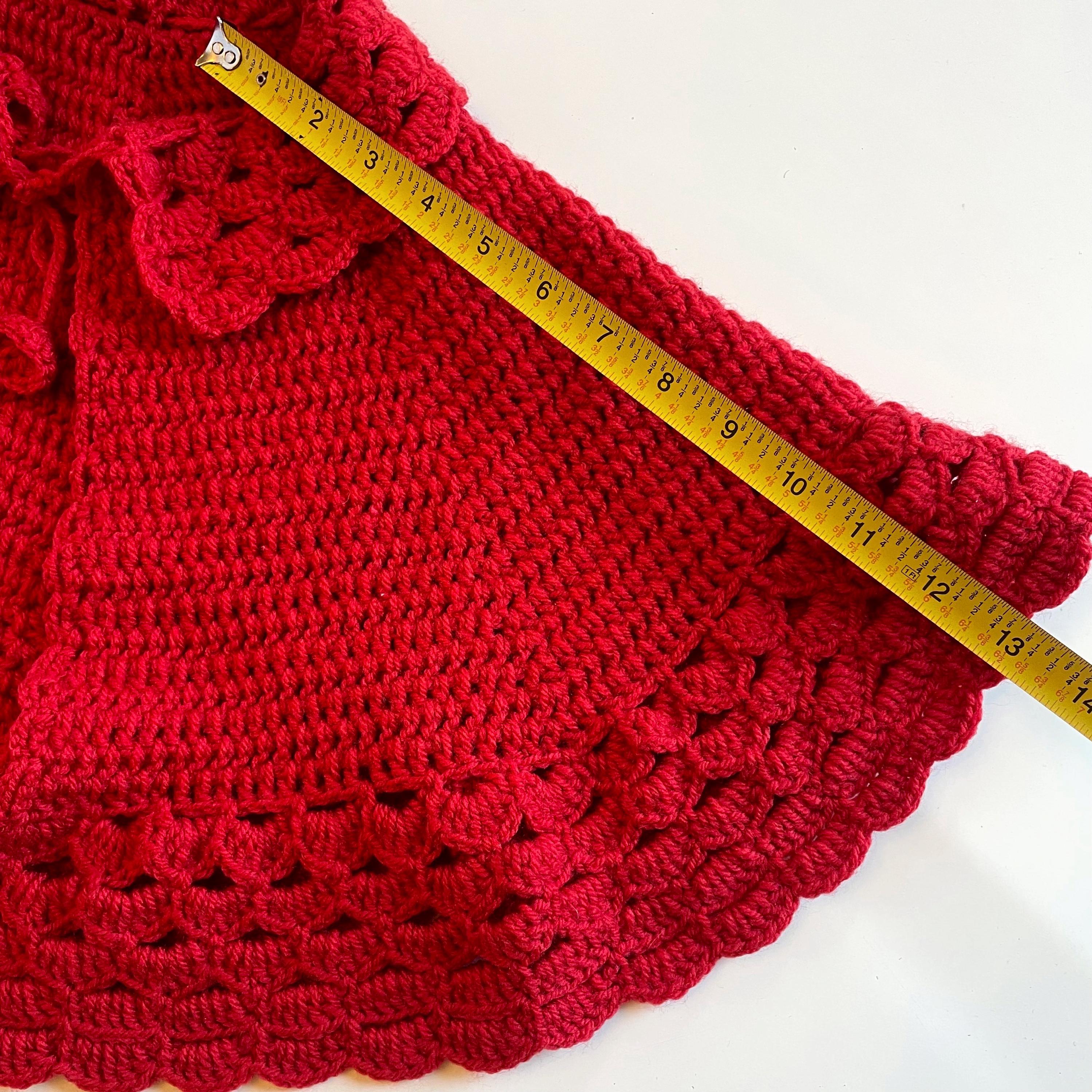 Handmade Crochet Red Sweater Cape • See Measurements - Etsy