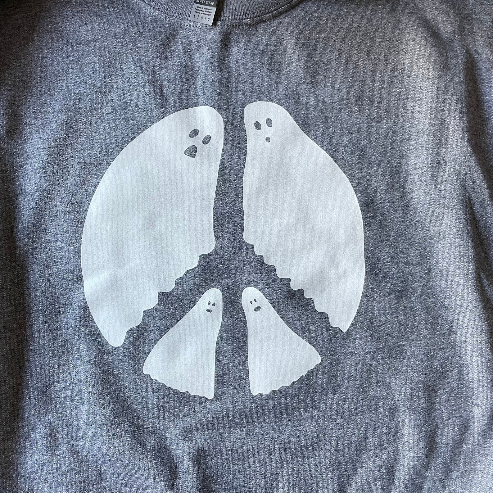 Ghost Peace Sign Sweatshirt- Halloween - Etsy