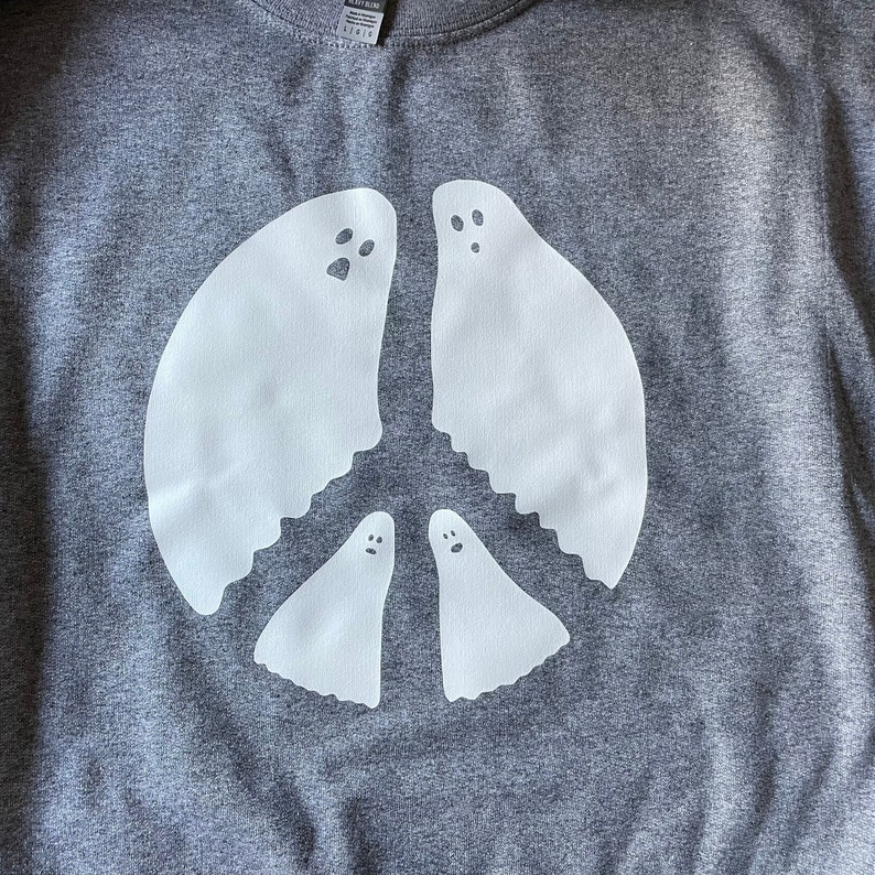 Ghost Peace Sign Sweatshirt- Halloween - Etsy