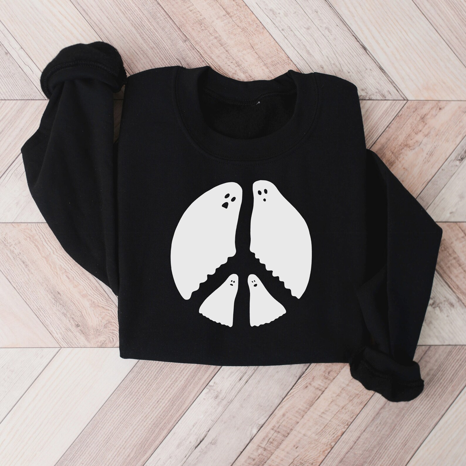 Ghost Peace Sign Sweatshirt- Halloween - Etsy