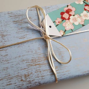 Eggshell Blue and Gold Wrapping Paper, 80gsm Blue and Metallic Gold ...
