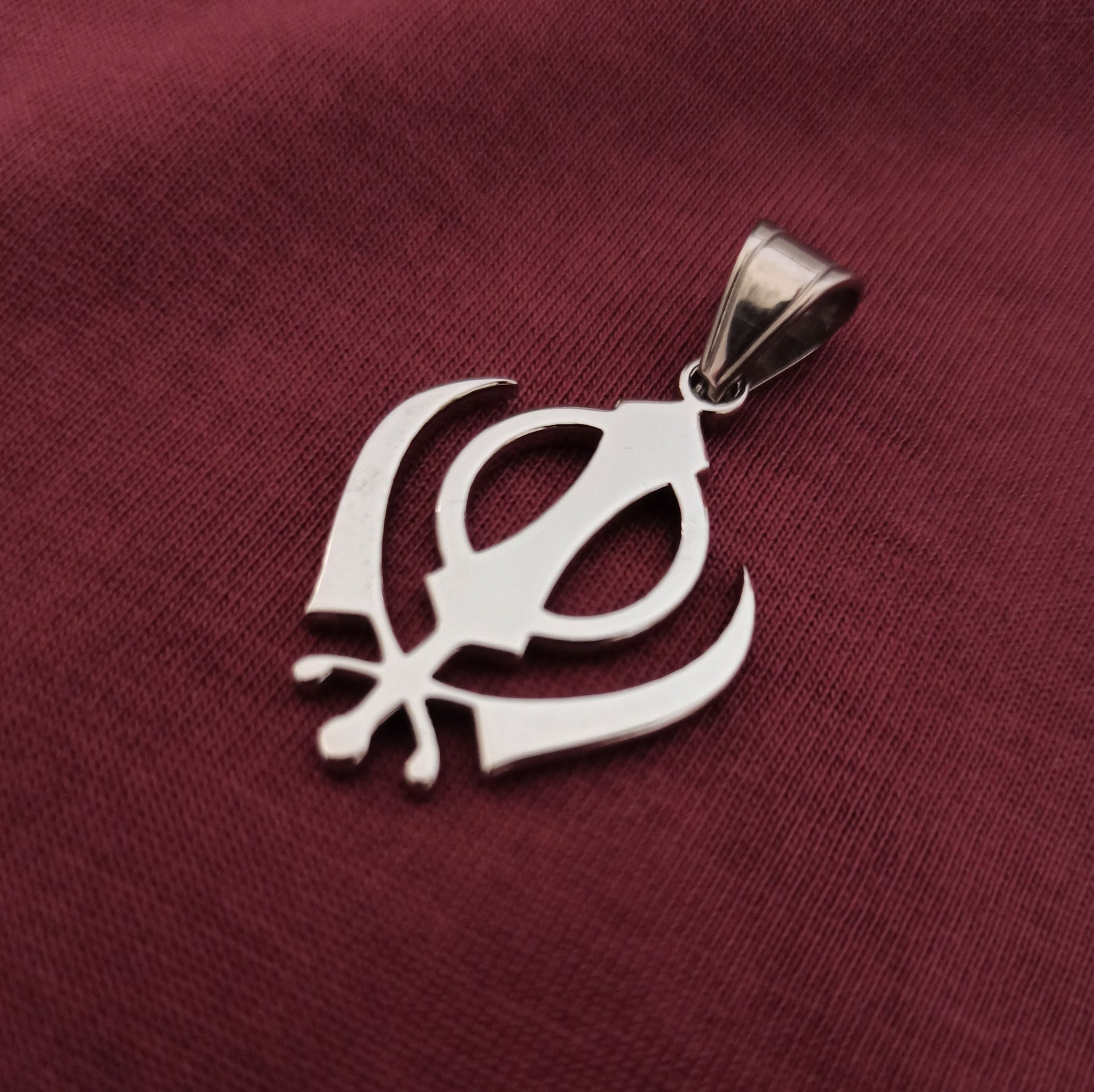 Stainless Steel Khanda Pendant: Sikh Military Symbol Charm - Etsy