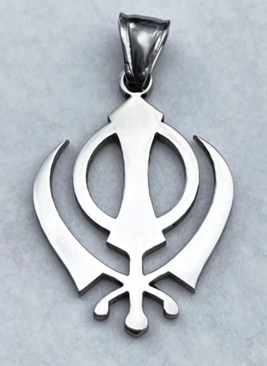 Stainless Steel Khanda Pendant: Sikh Military Symbol Charm - Etsy