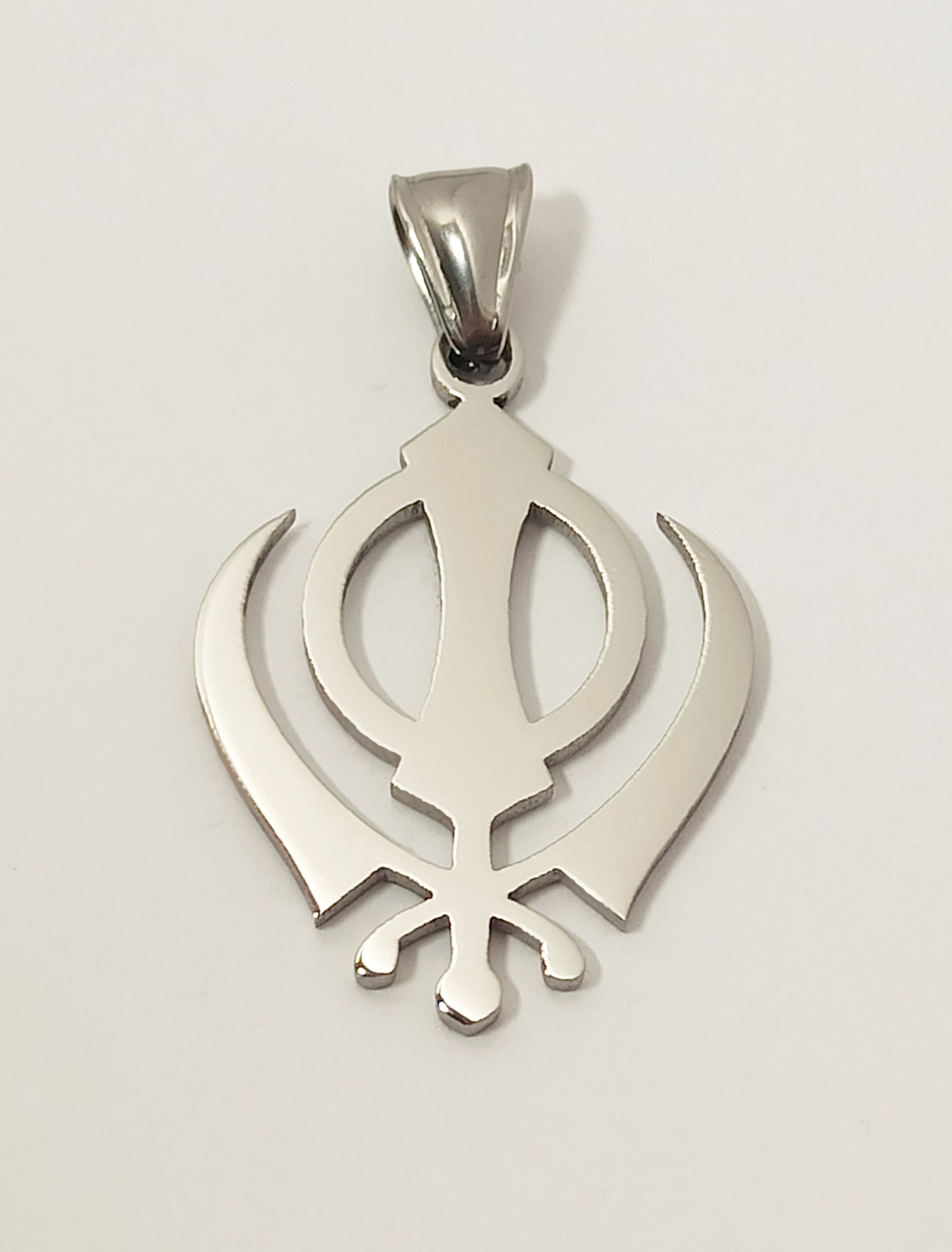 Stainless Steel Khanda Pendant: Sikh Military Symbol Charm - Etsy
