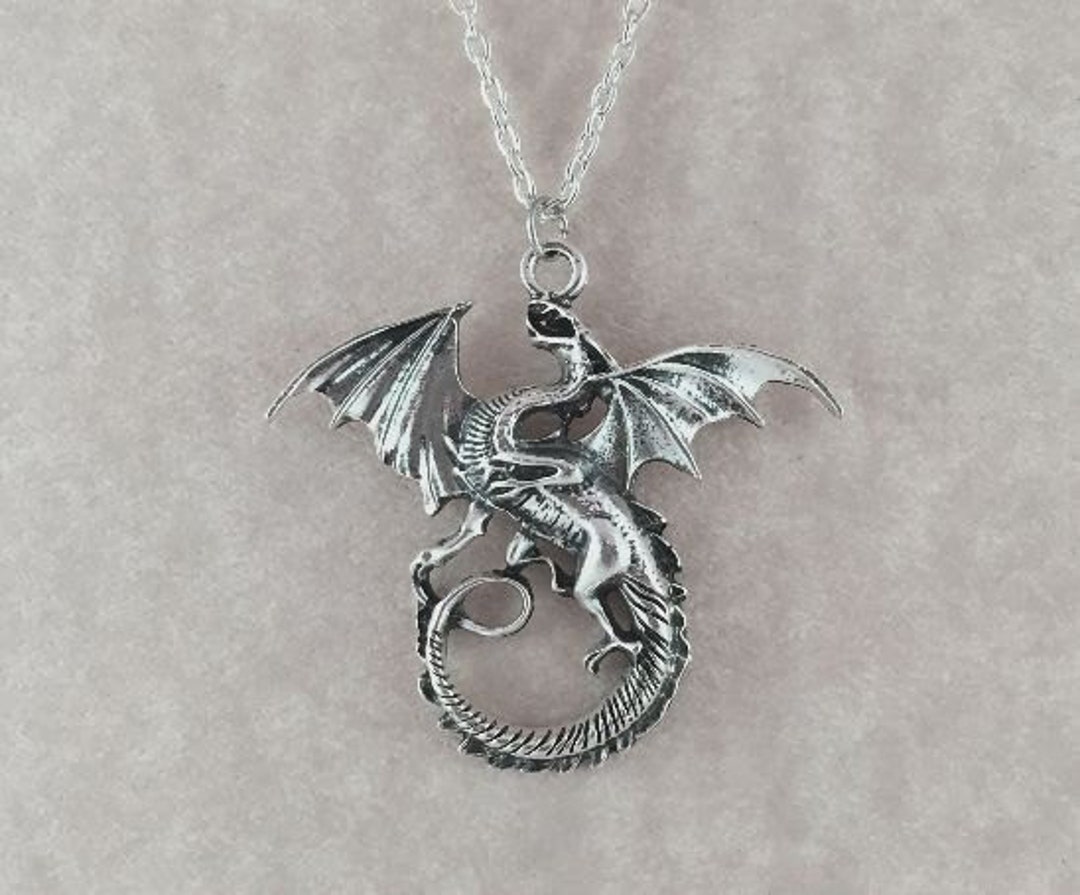 Silver Dragon Pendant - Etsy