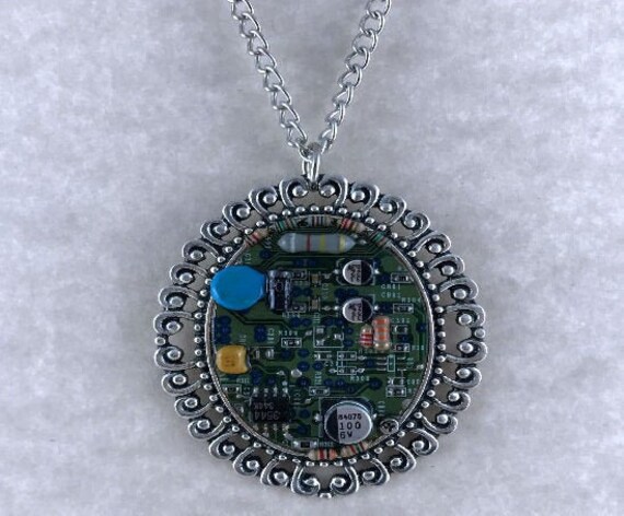 Silver Circuit Board Pendant | Etsy
