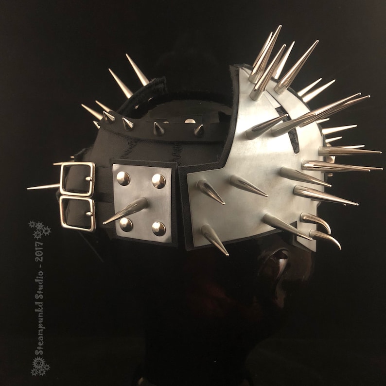 Spiked Skull Leather and Steel Crown - Etsy