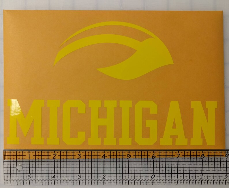Large Michigan Wolverines Winged Helmet Maize Vinyl | Etsy