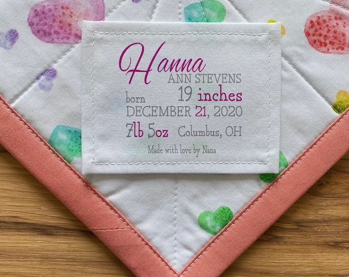 Large Quilt Labels Blanket Labels Personalized Sewing | Etsy